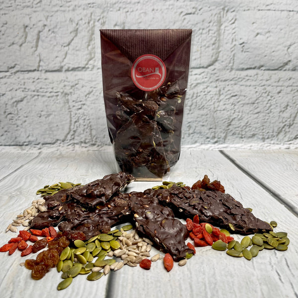 Berry and Seed Super Choc Bark - Oban Chocolate Company